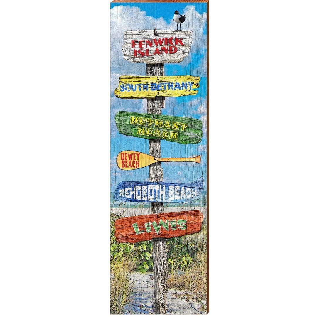 Fenwick Island Beach Directional Wall Art Print on Real Wood - Etsy