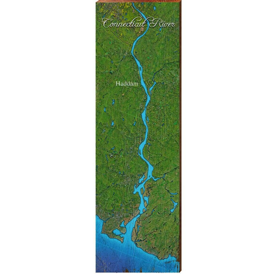 Haddam on the Connecticut River Map | Wall Art Print on Real Wood - Etsy