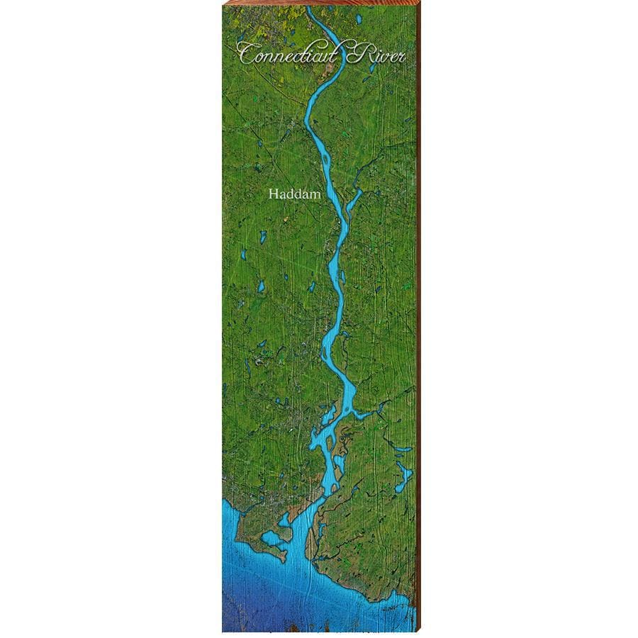 Haddam on the Connecticut River Map | Wall Art Print on Real Wood - Etsy
