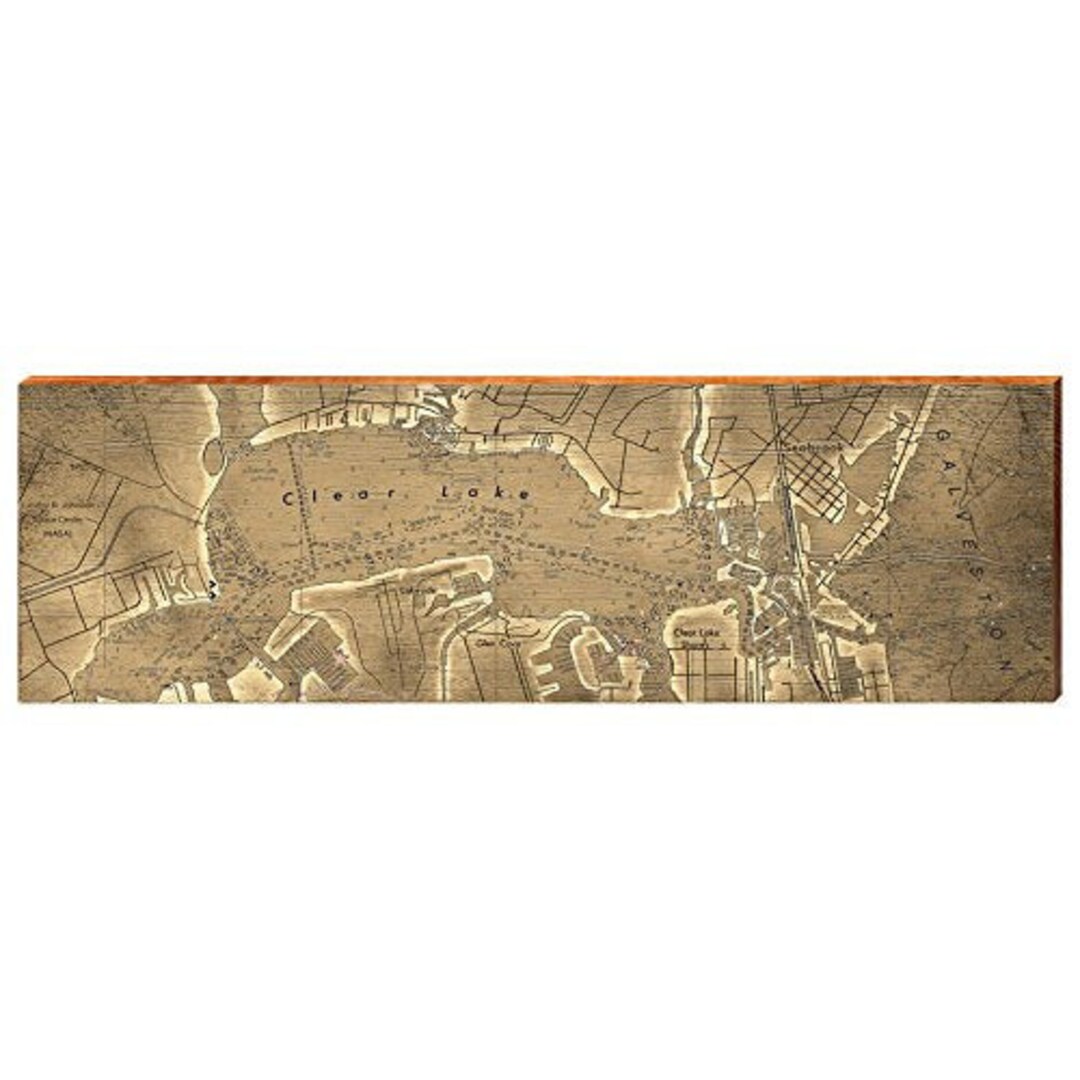 Clear Lake Texas Mapa Letrero de madera / Arte de pared - Etsy México