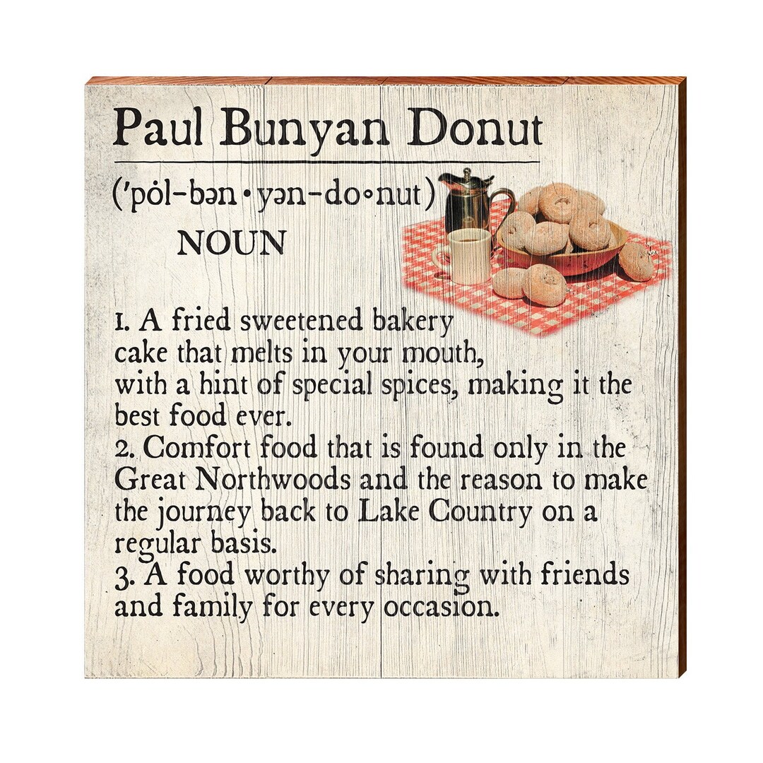 Paul Bunyan Donut Definition Sign Real Wood Art Print - Etsy