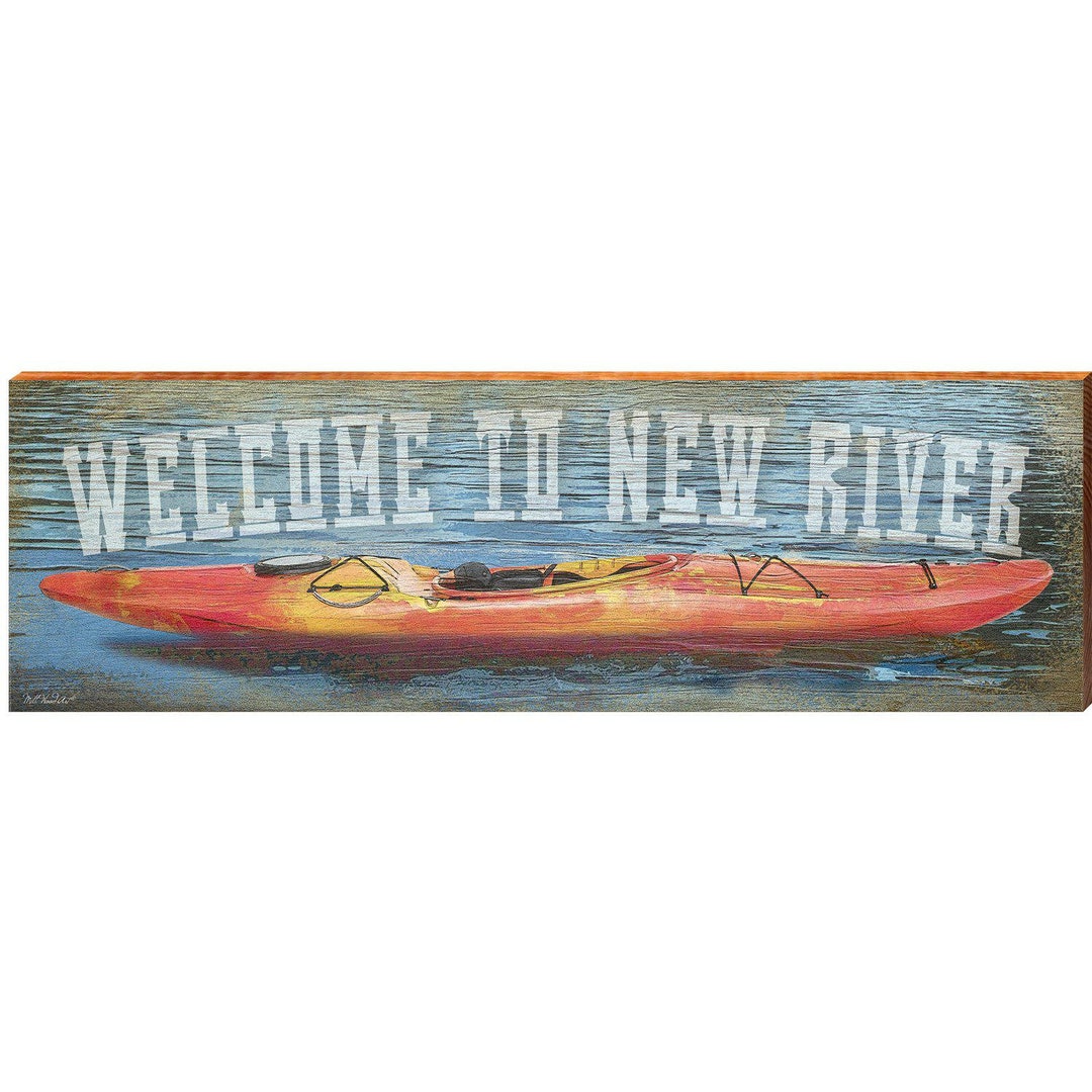 Welcome to New River Kayak Wall Art Print on Real Wood - Etsy