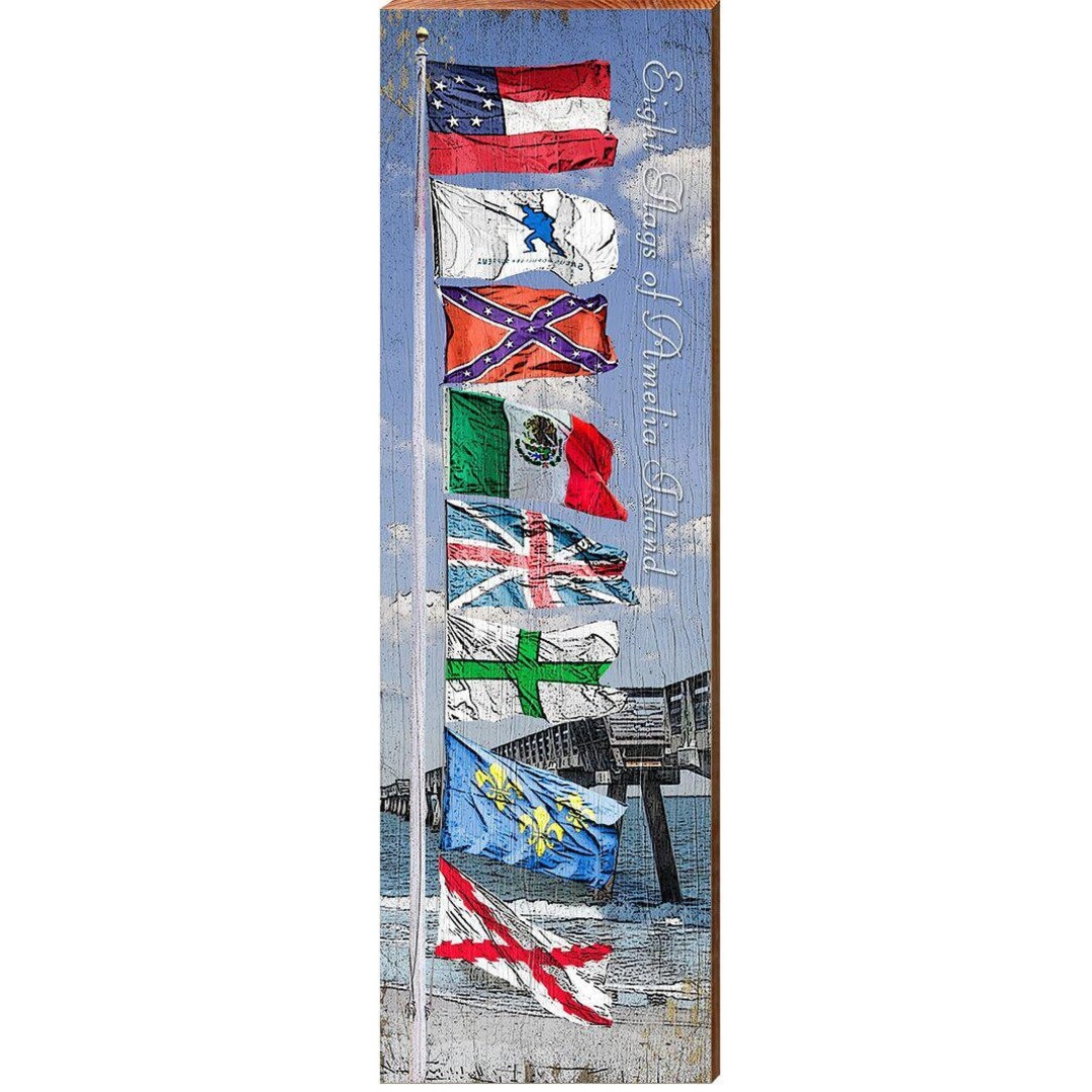 Eight Flags of Amelia Island Wall Art Print on Real Wood - Etsy