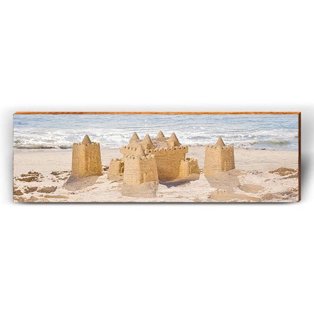 Sandcastle Nostalgia | Wall Art Print on Real Wood - Etsy