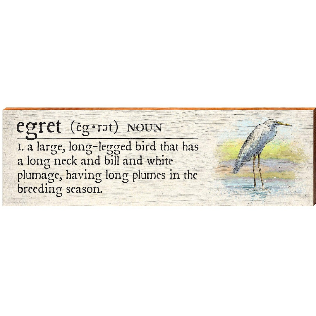 Egret Definition Wall Art Print on Real Wood - Etsy