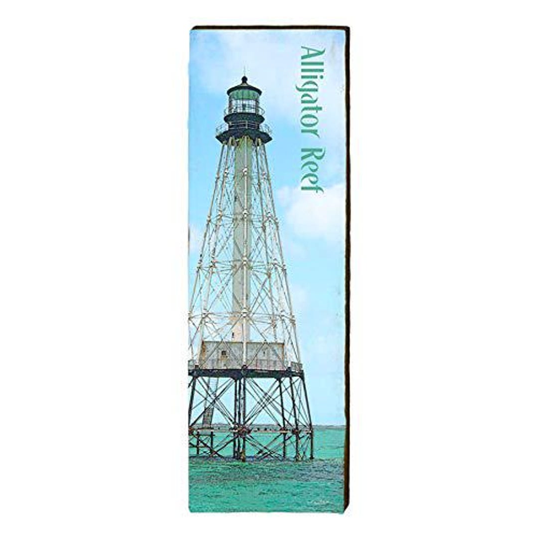 Alligator Reef, Florida Wooden Lighthouse Sign | Wall Art Print on Real ...