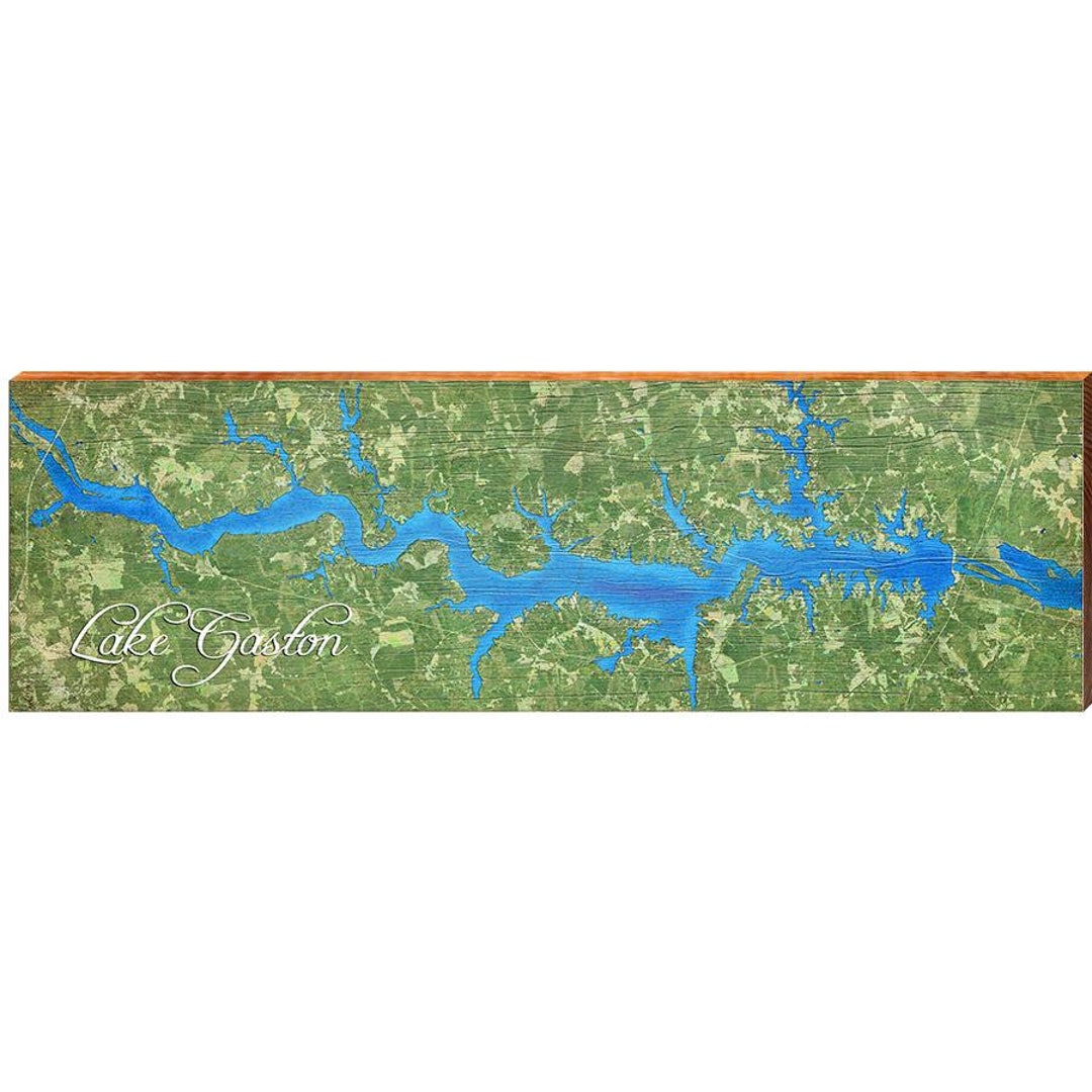 Lake Gaston Map Home Decor Art Print on Real Wood - Etsy