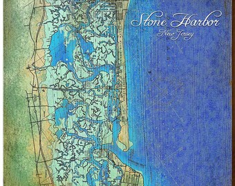Stone Harbor Map Art - Etsy