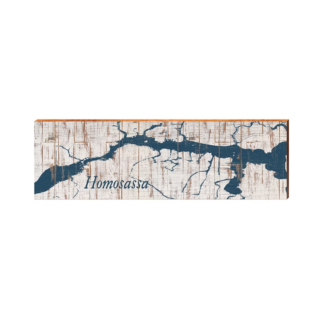 Homosassa, Florida Navy & White Shabby Styled Map Wooden Sign Wall Art ...