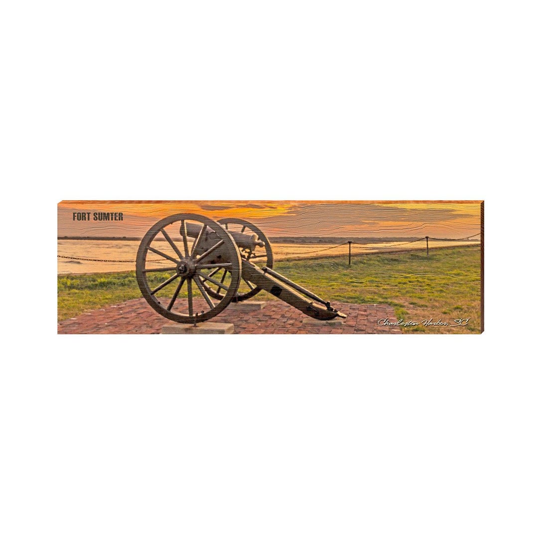 Fort Sumter Cannon Sign | Real Art Print on Wood - Etsy