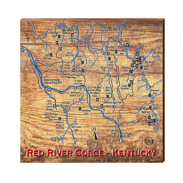 Topographic Map Red River Gorge - Etsy