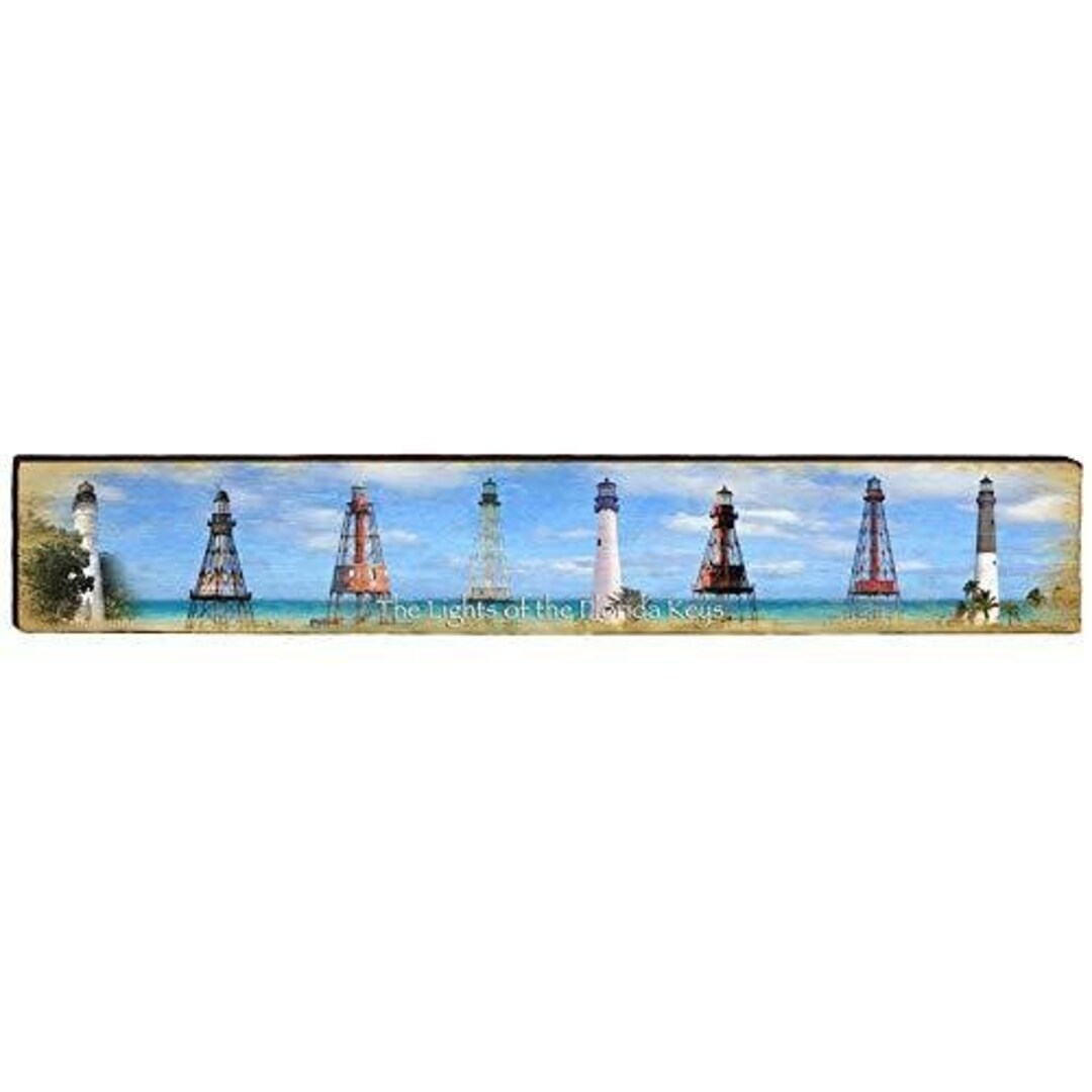 Florida Keys Lighthouses Wooden Sign Wall Art Print on Real Wood - Etsy