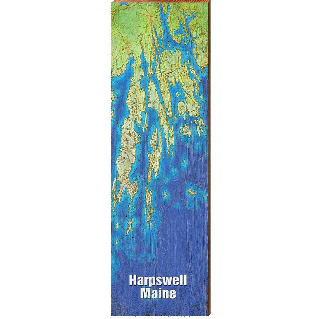 Harpswell, Maine Map Wall Art Print on Real Wood - Etsy
