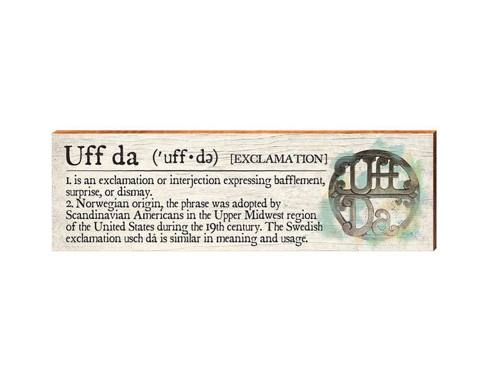 Uff Da Definition — Funny Midwestern Humor Wall Decor, Farmhouse Framed ...
