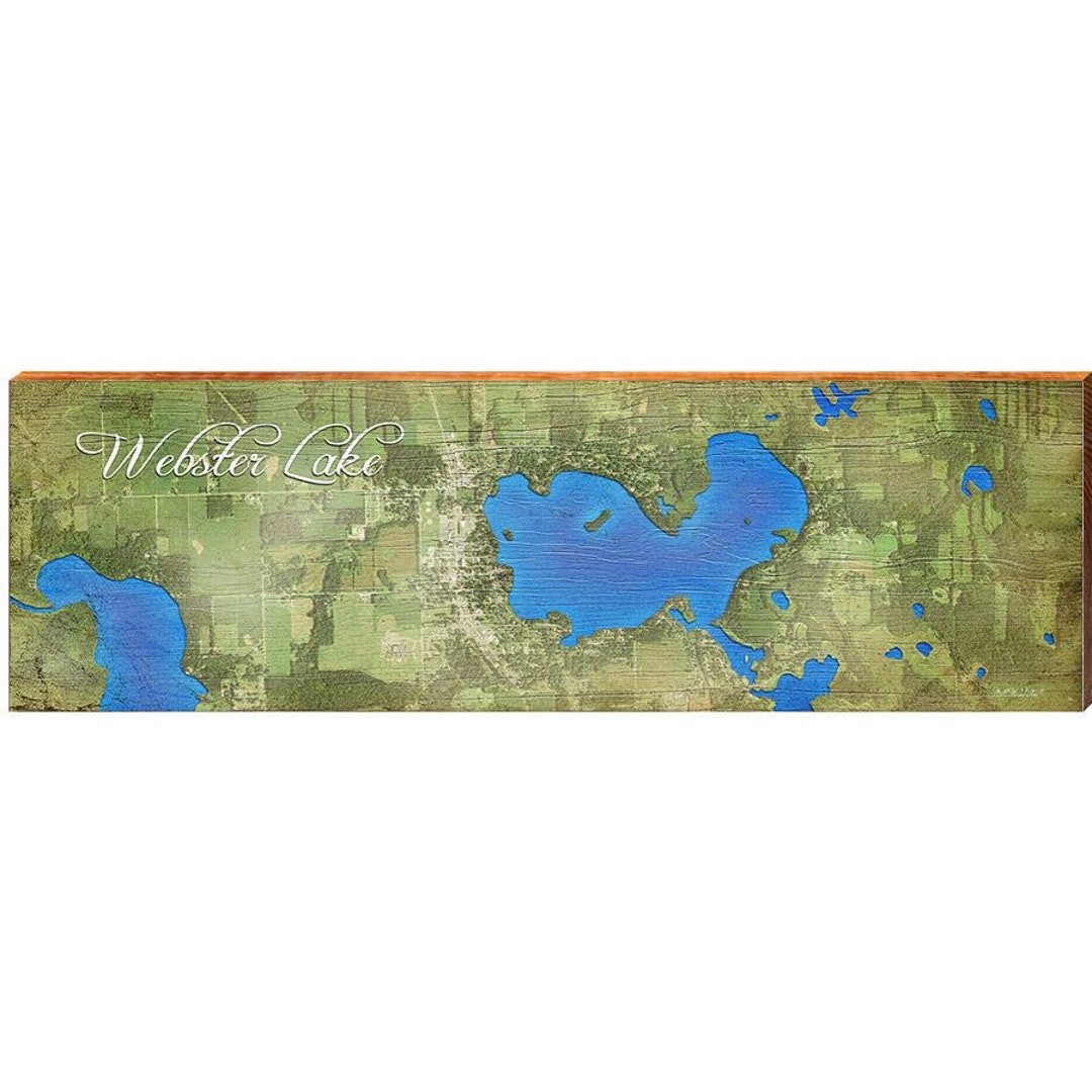 Webster Lake Indiana Map Wall Art Print on Real Wood - Etsy