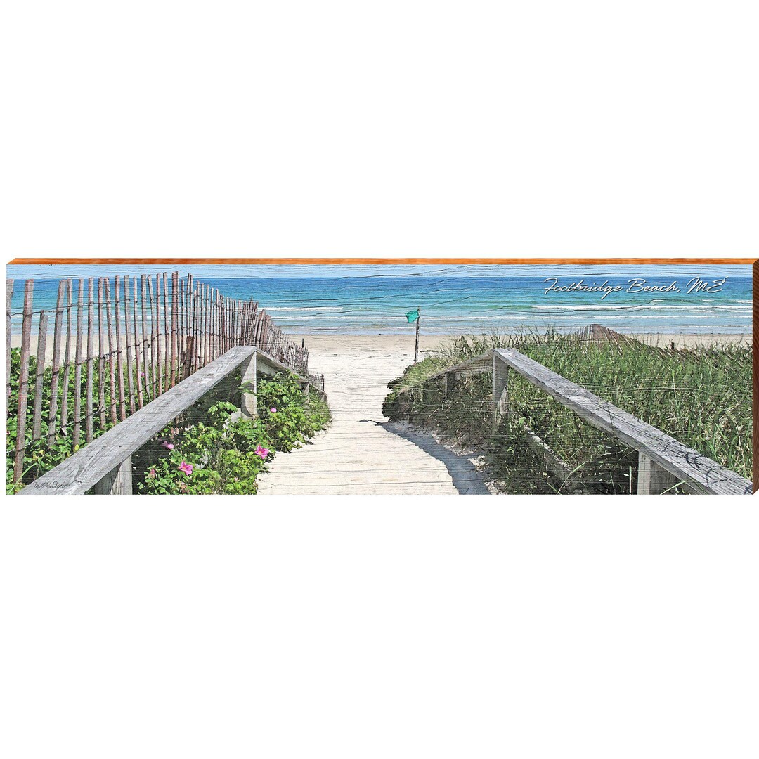 Footbridge Beach, ME SPO2 Wall Art Print on Real Wood - Etsy