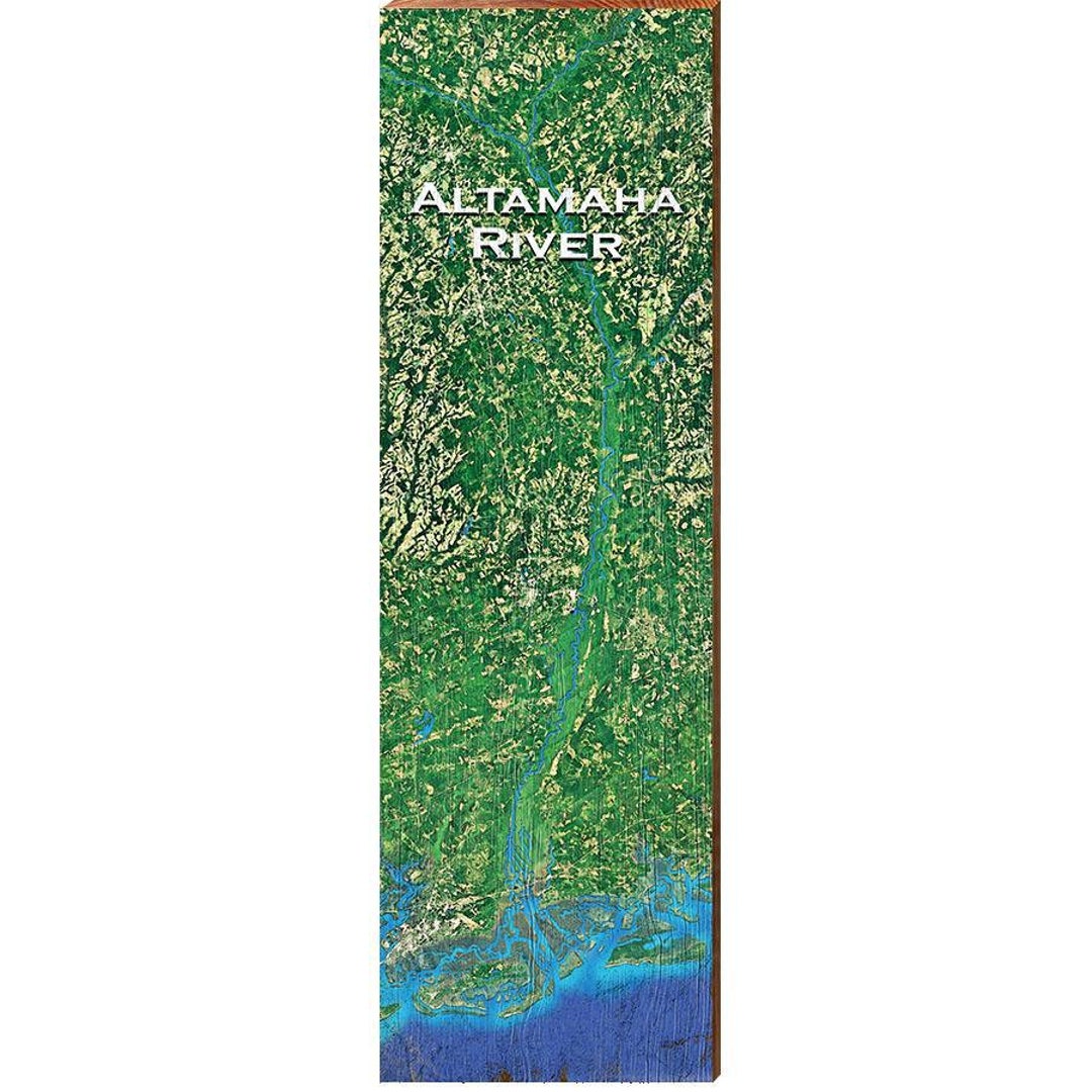 Altamaha River Map Home Decor Art Print on Real Wood 9.5x30 - Etsy