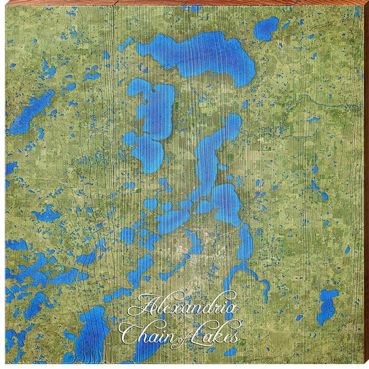 Alexandria Chain of Lakes Minnesota Satellite Styled Map Wall | Etsy