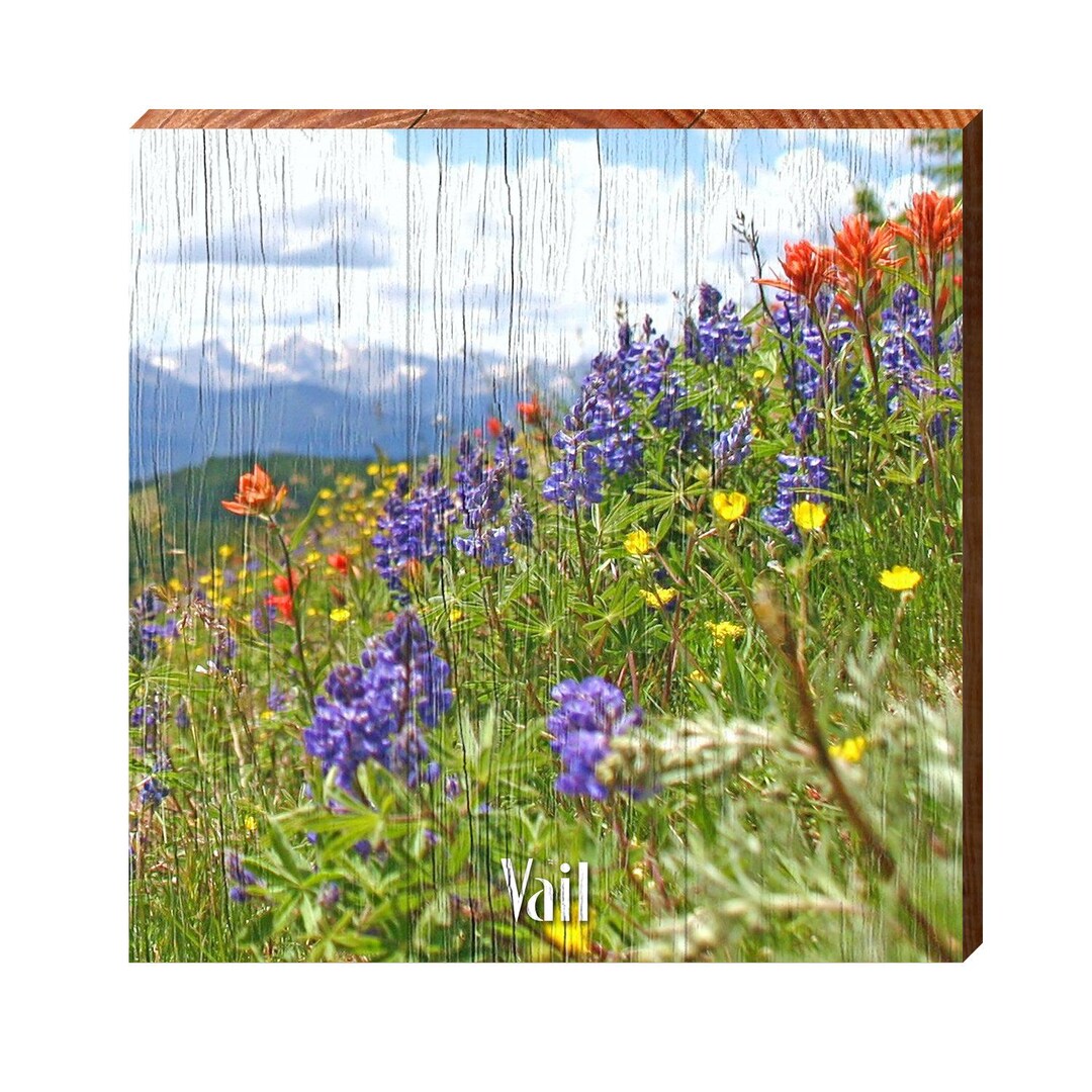 Wild Flowers Vail | Real Wood Art Print - Etsy