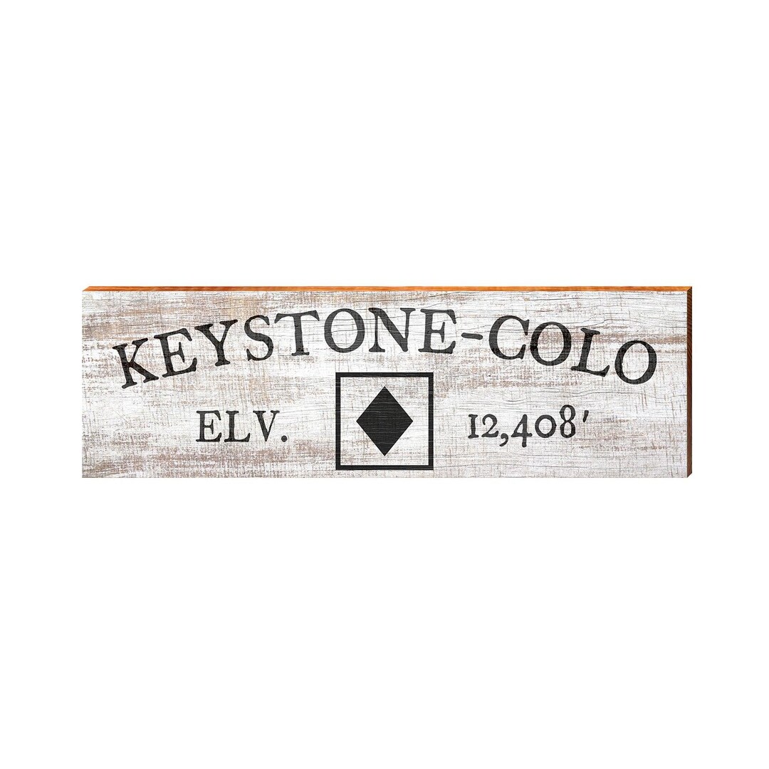 Keystone, Colorado Black Diamond Ski Wooden Elevation Sign | Wall Art ...