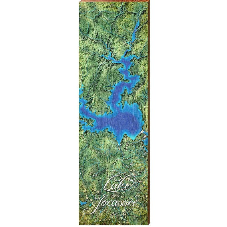 Mill Wood Art Lake Jocassee Map Home Decor Art Print On Real Etsy