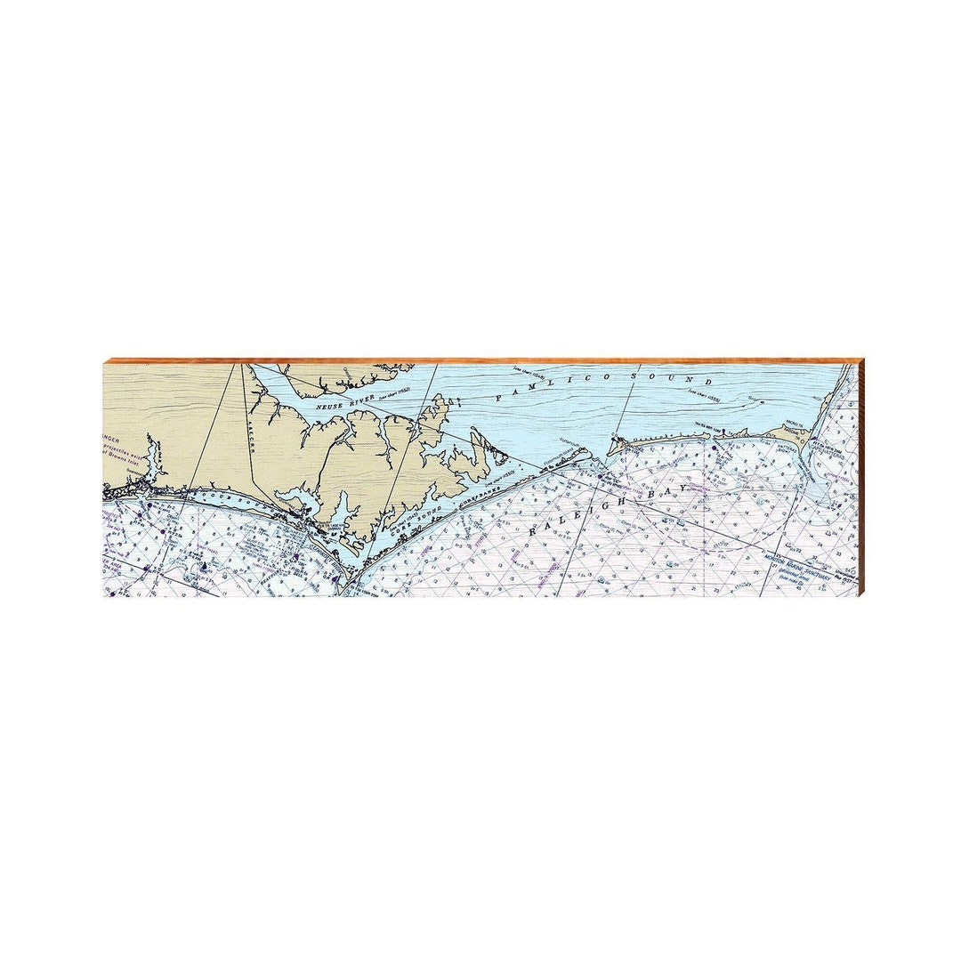 Pamlico Sound NOAA Chart Map Wall Art Print on Real Wood - Etsy