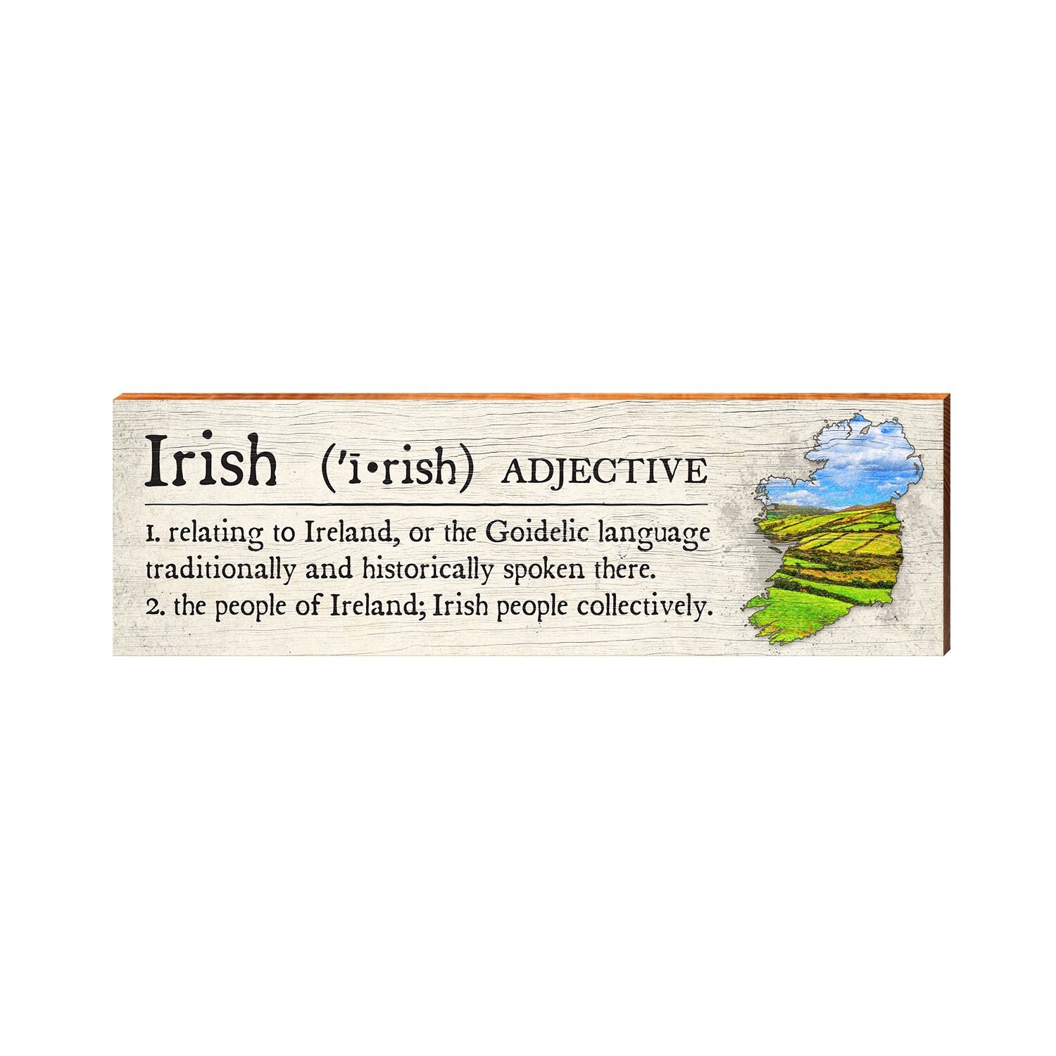 Wall Hangings Wall Art Print on Real Wood Irish Definition Wooden Sign ...