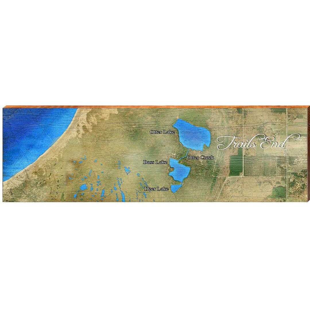 Trails End Map Home Decor Art Print on Real Wood 9.5x30 - Etsy