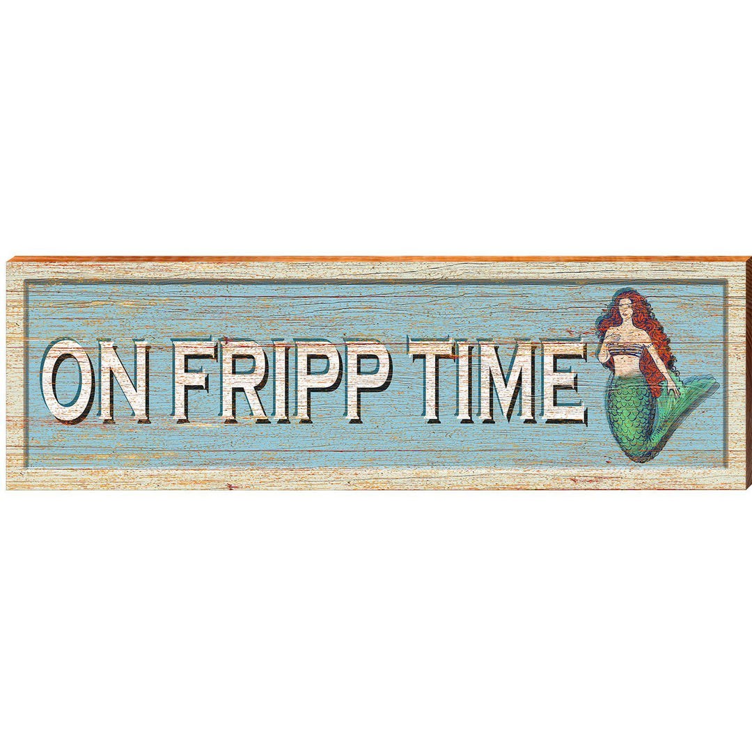 On Fripp Time Mermaid Blue | Wall Art Print on Real Wood - Etsy