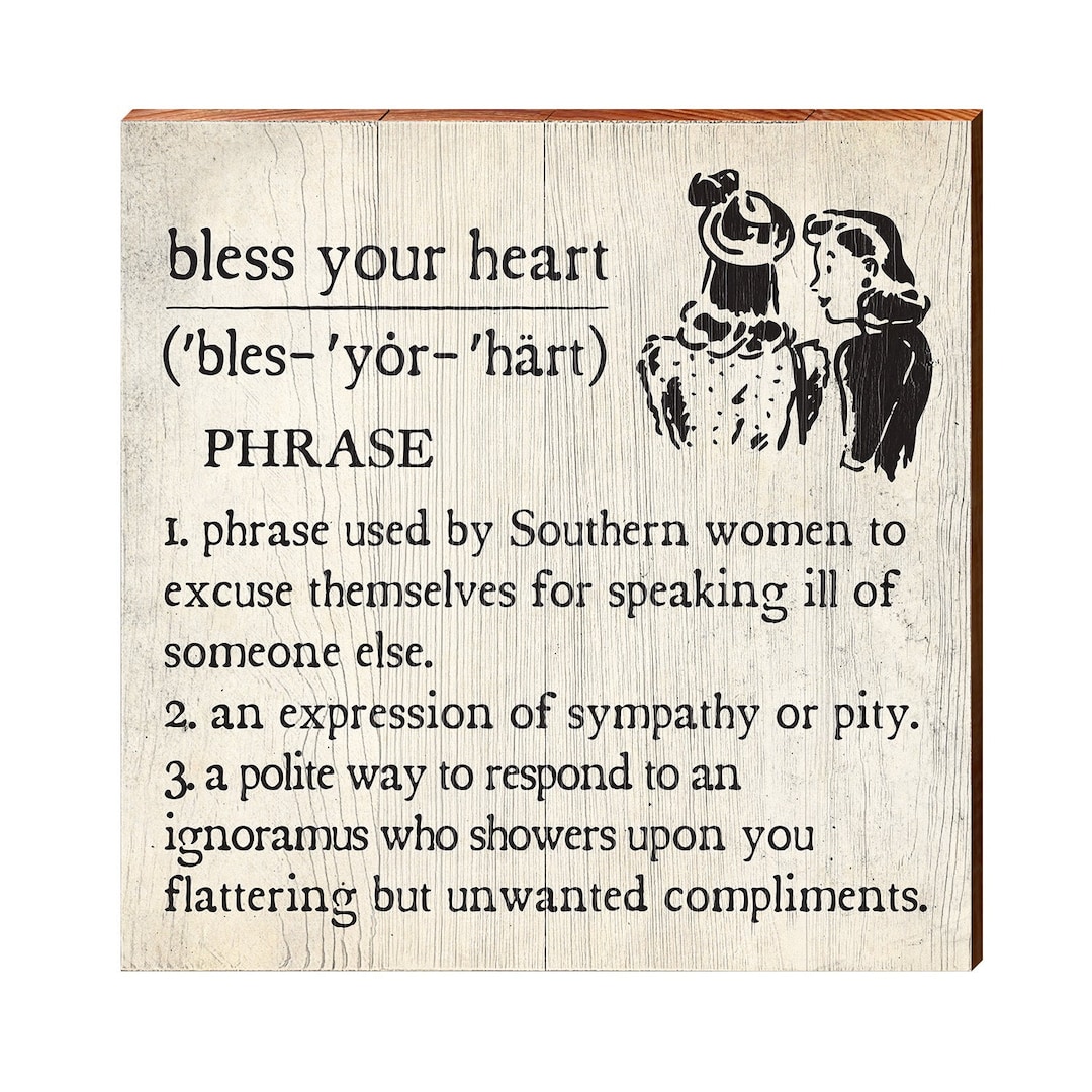 Bless Your Heart Definition Wooden Sign Wall Art Print on - Etsy