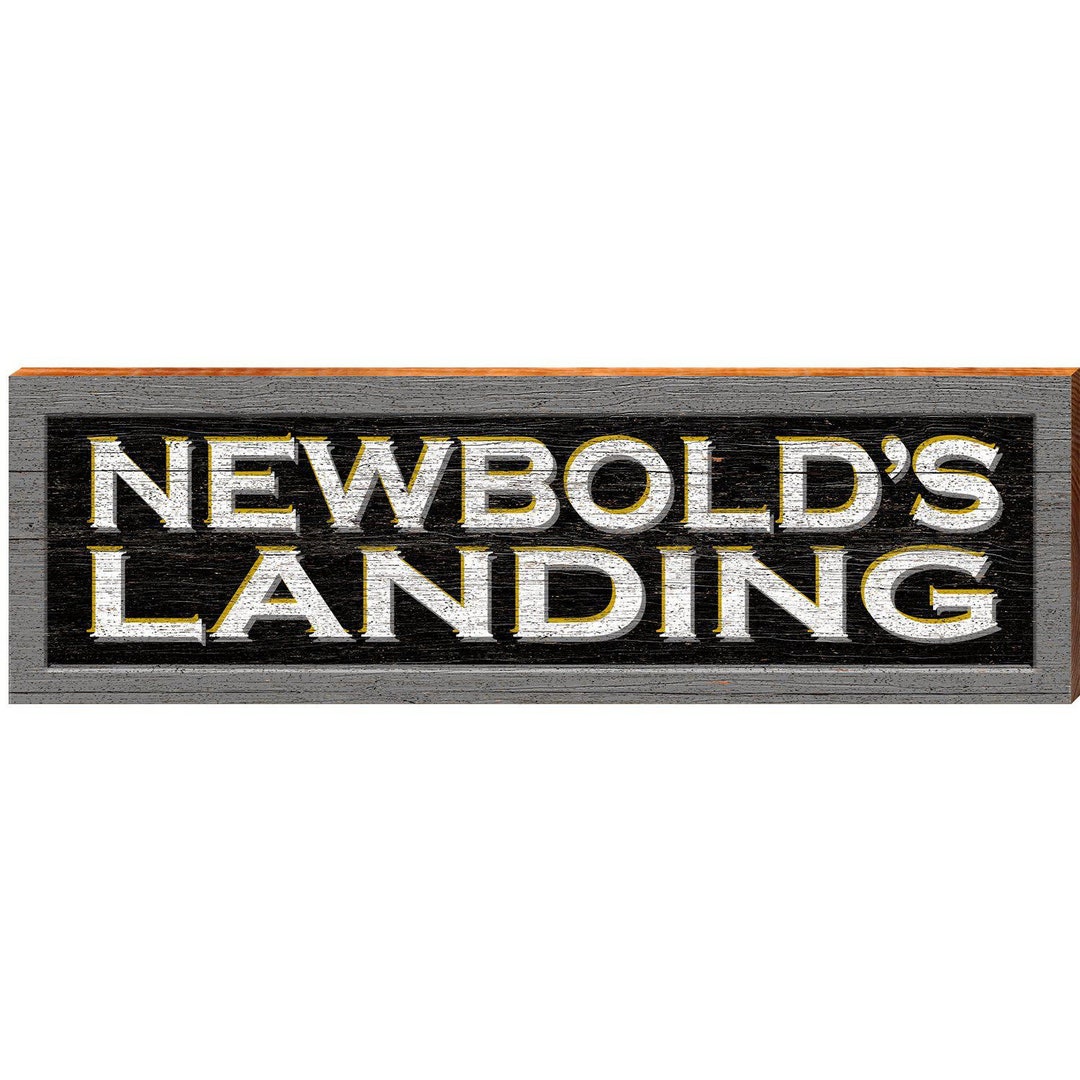 Newbold's Landing Black Sign Wall Art Print on Real Wood - Etsy