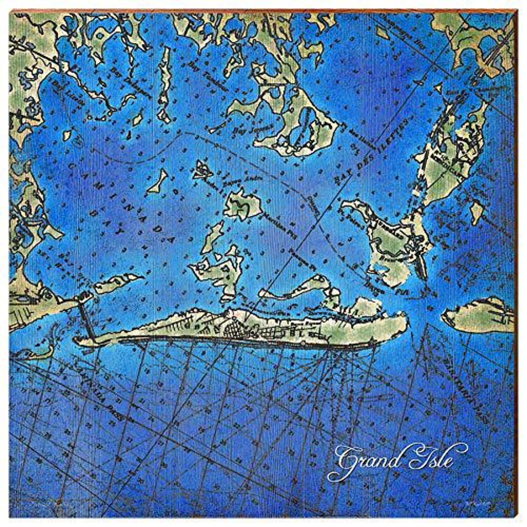 Grand Isle Map Home Decor Art Print on Real Wood - Etsy