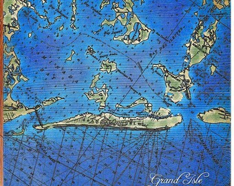Grand Isle Map Art Print Map of Grand Isle, Louisiana City Art Framed ...