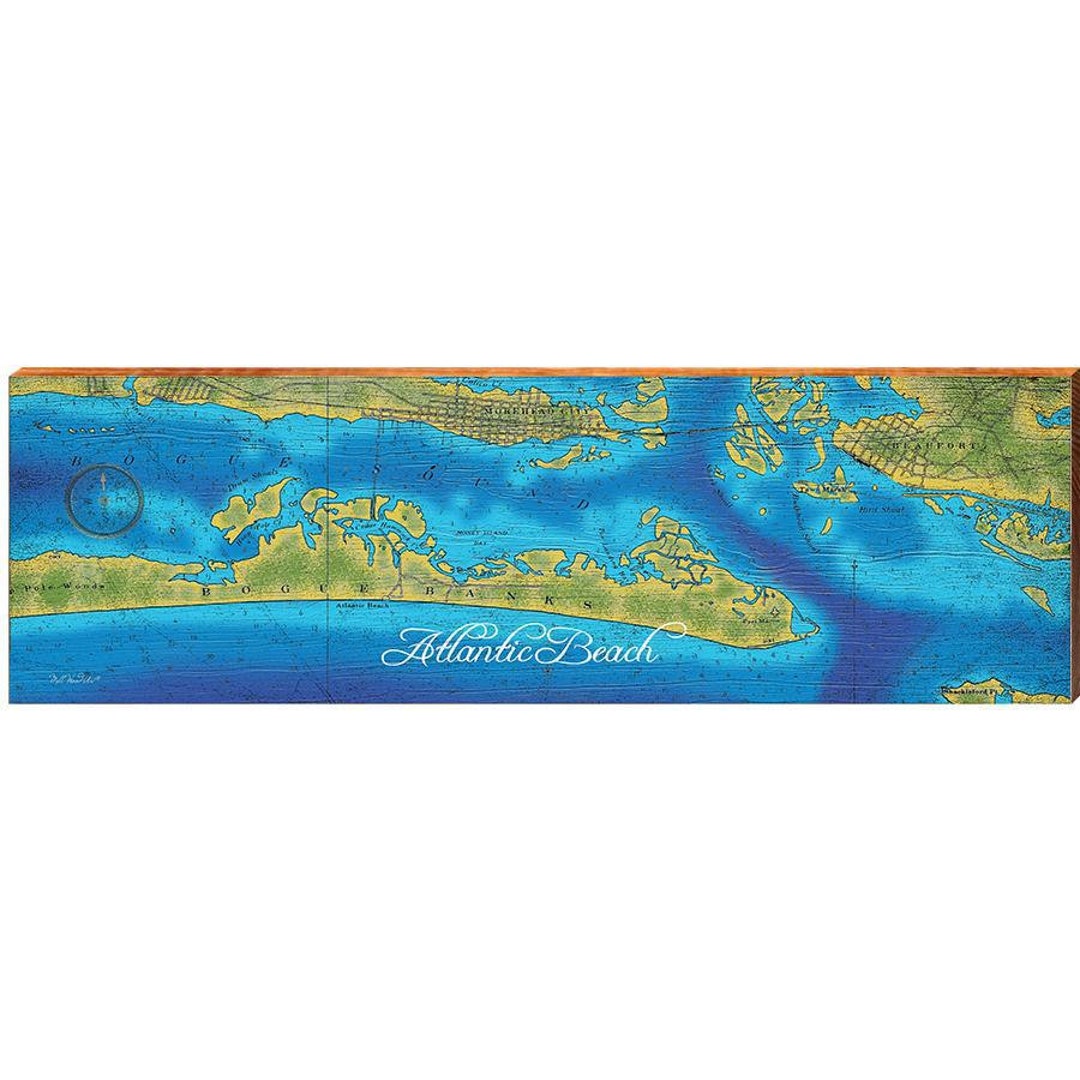Atlantic Beach North Carolina Map Wooden Sign Wall Art - Etsy