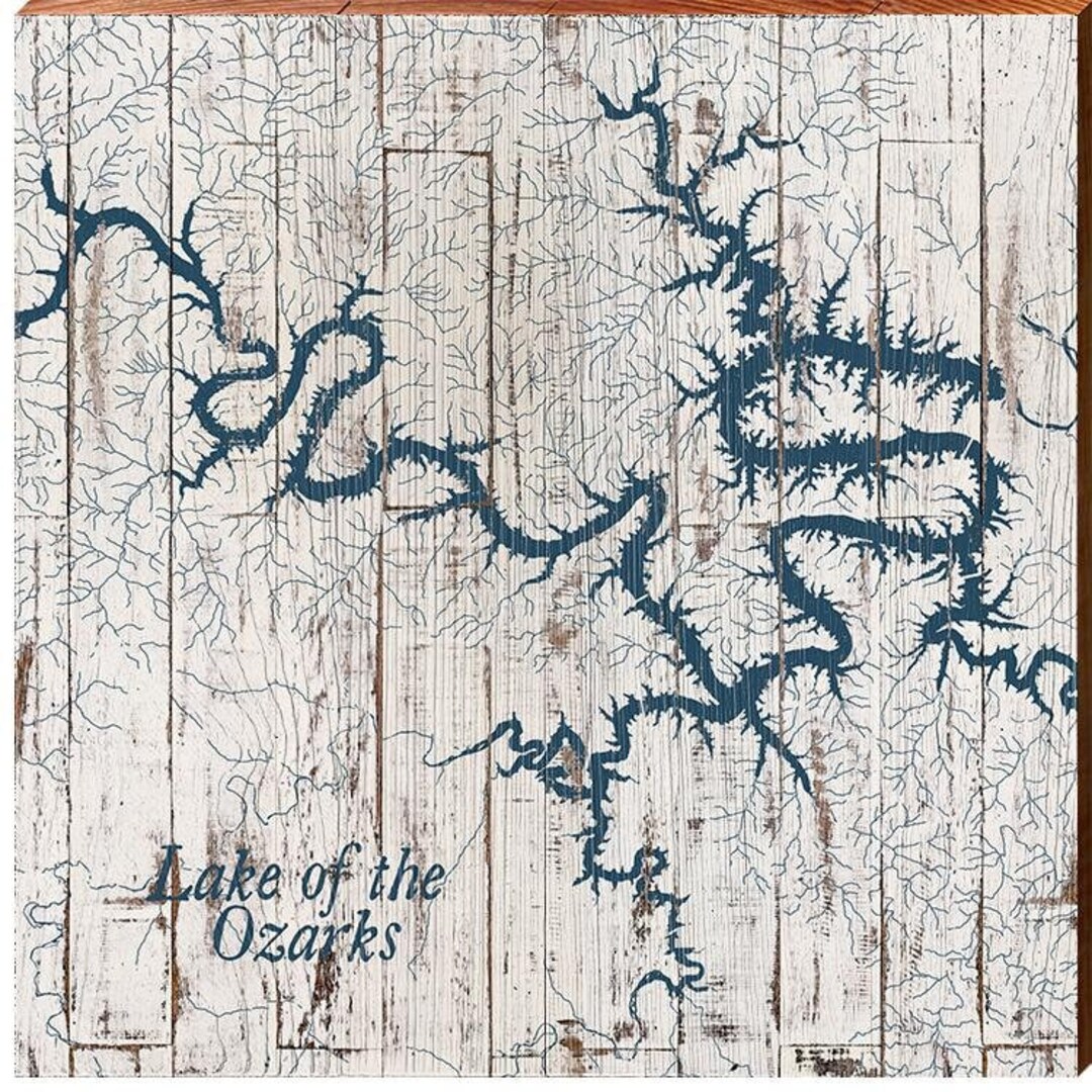 Lake of the Ozarks Map Wooden Sign Wall Art Print on Real - Etsy