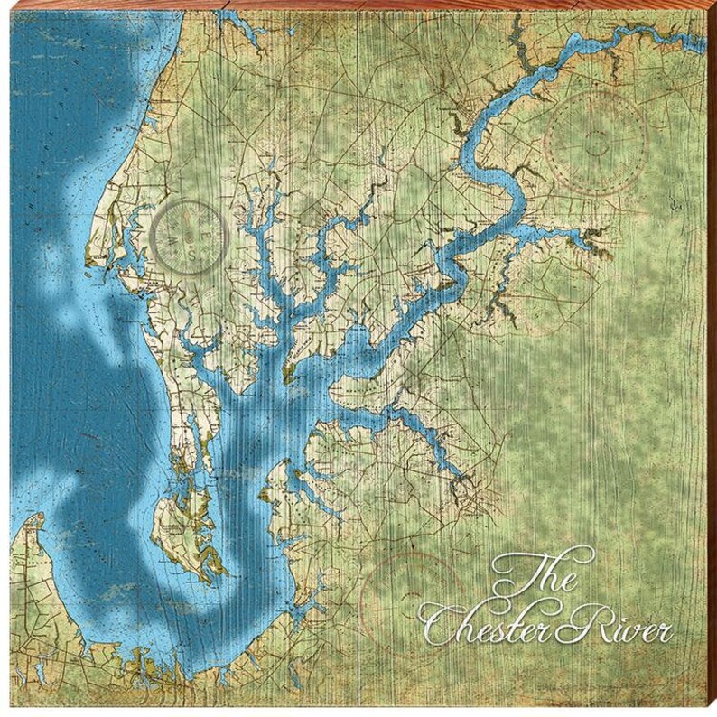 Chester River Maryland Topographical Map Wall Art - Etsy