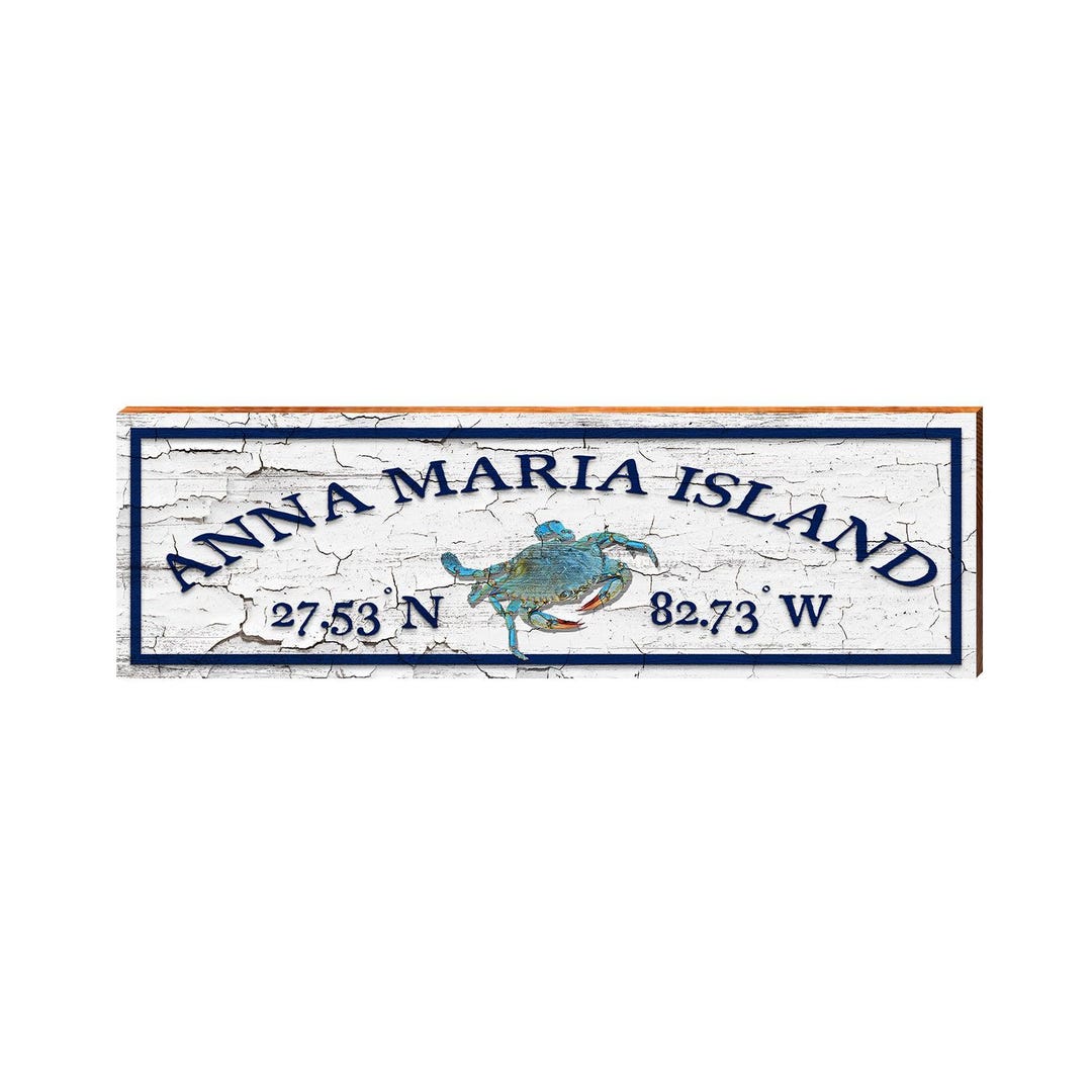 Anna Maria Island, Florida Wooden Sign | Wall Art Print on Real Wood ...