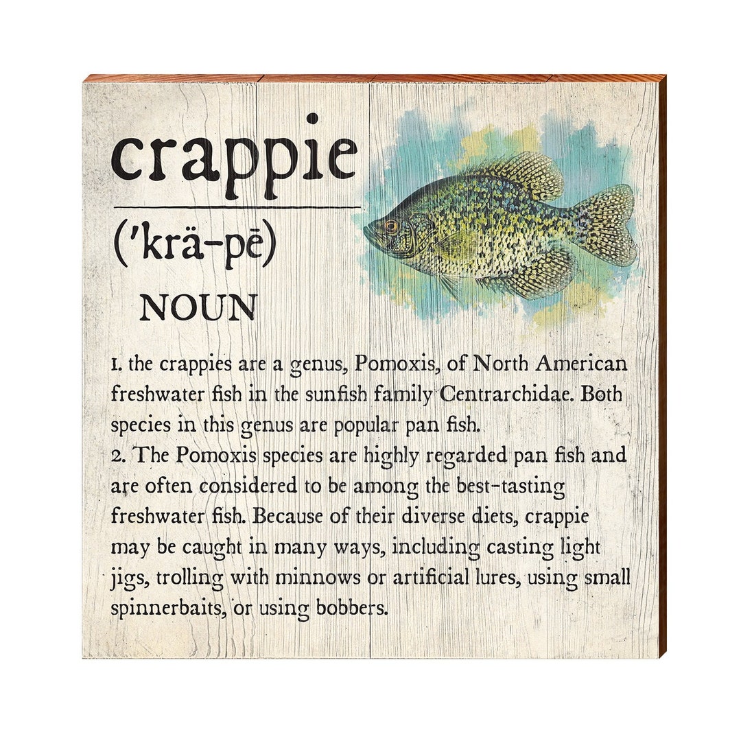 Crappie Definition Wooden Sign Wall Art Print on Real Wood - Etsy