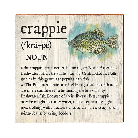 Crappie Definition Wooden Sign Wall Art Print on Real Wood | Etsy
