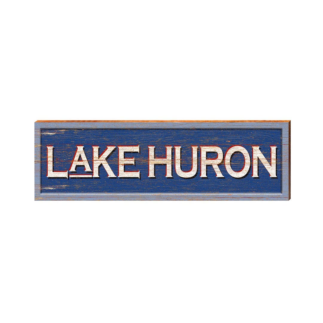 Lake Huron Sign | Real Wood Art Print - Etsy