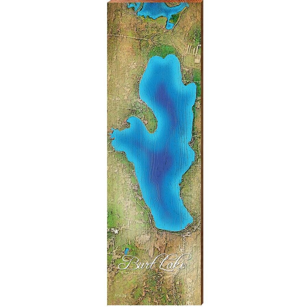 Burt Lake Michigan Map Wall Art Wall Art Print on Real Wood - Etsy