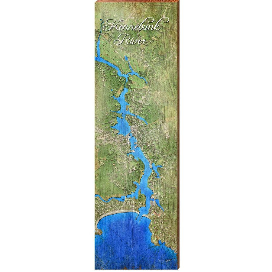 Kennebunk River Maine Map Wooden Sign Wall Art Print on - Etsy
