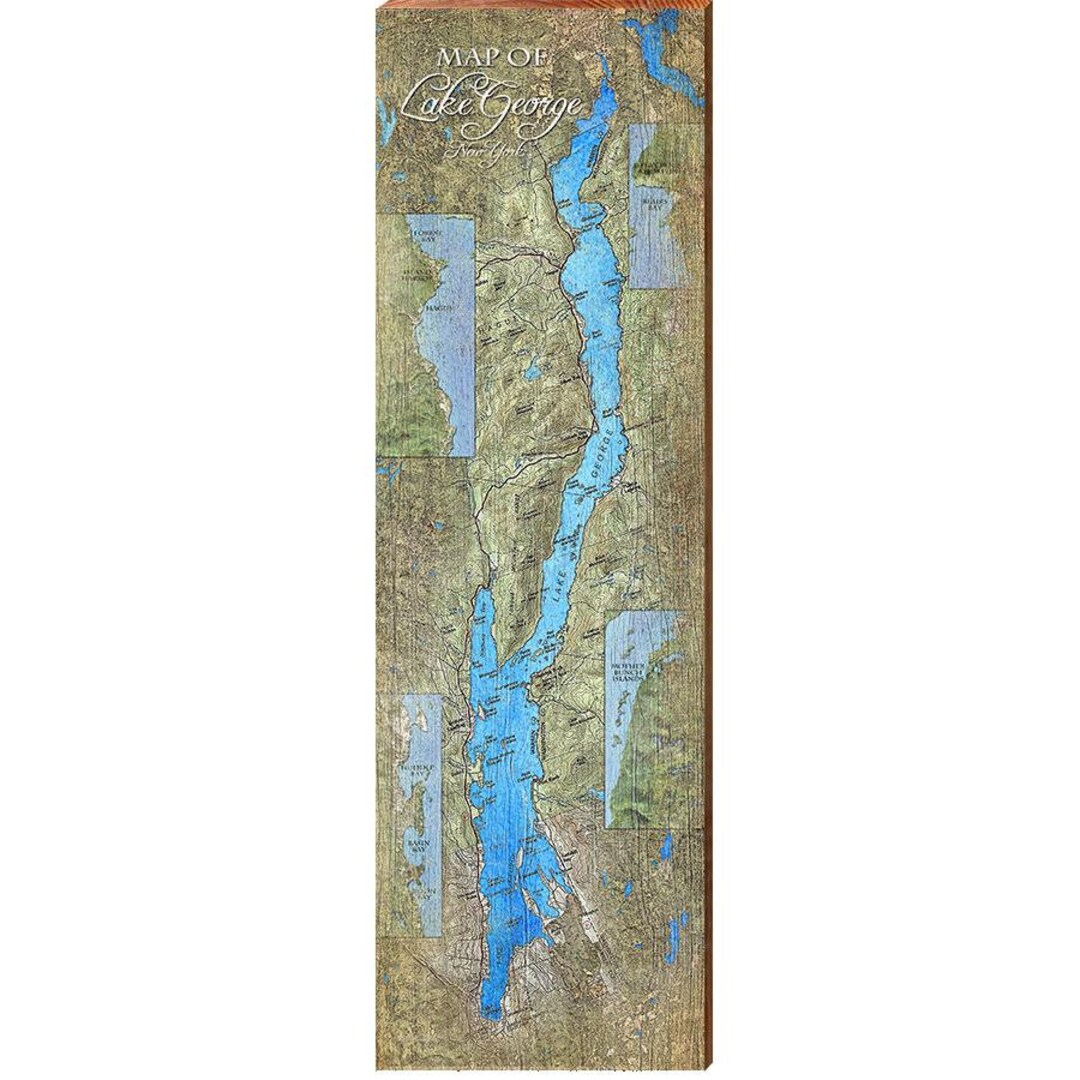 Map of Lake George Home Decor Art Print on Real Wood - Etsy