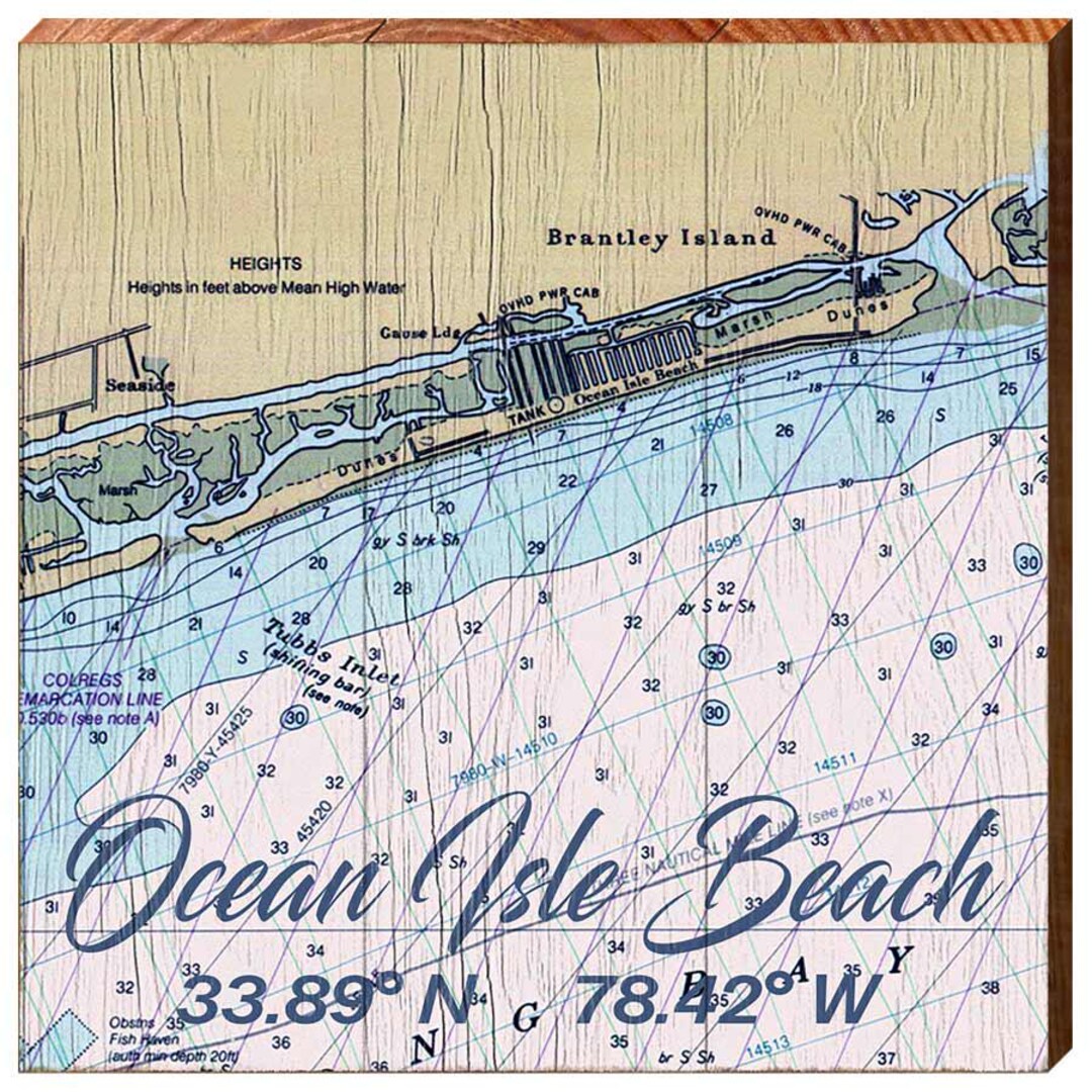 Ocean Isle Beach NOAA Chart Map Sign | Real Wood Art Print - Etsy Australia