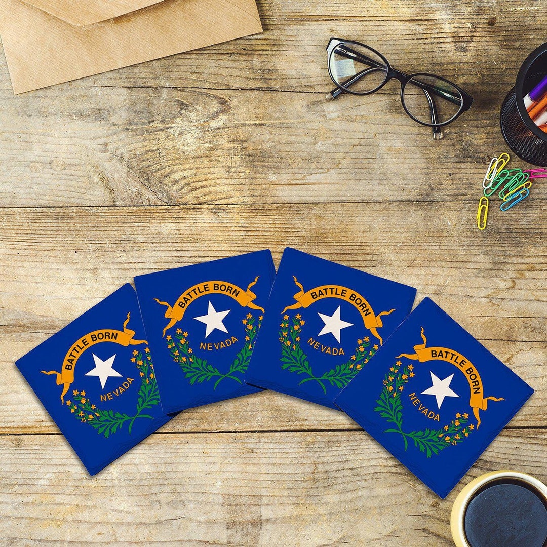 Nevada State Flag |drink Coaster Set - Etsy
