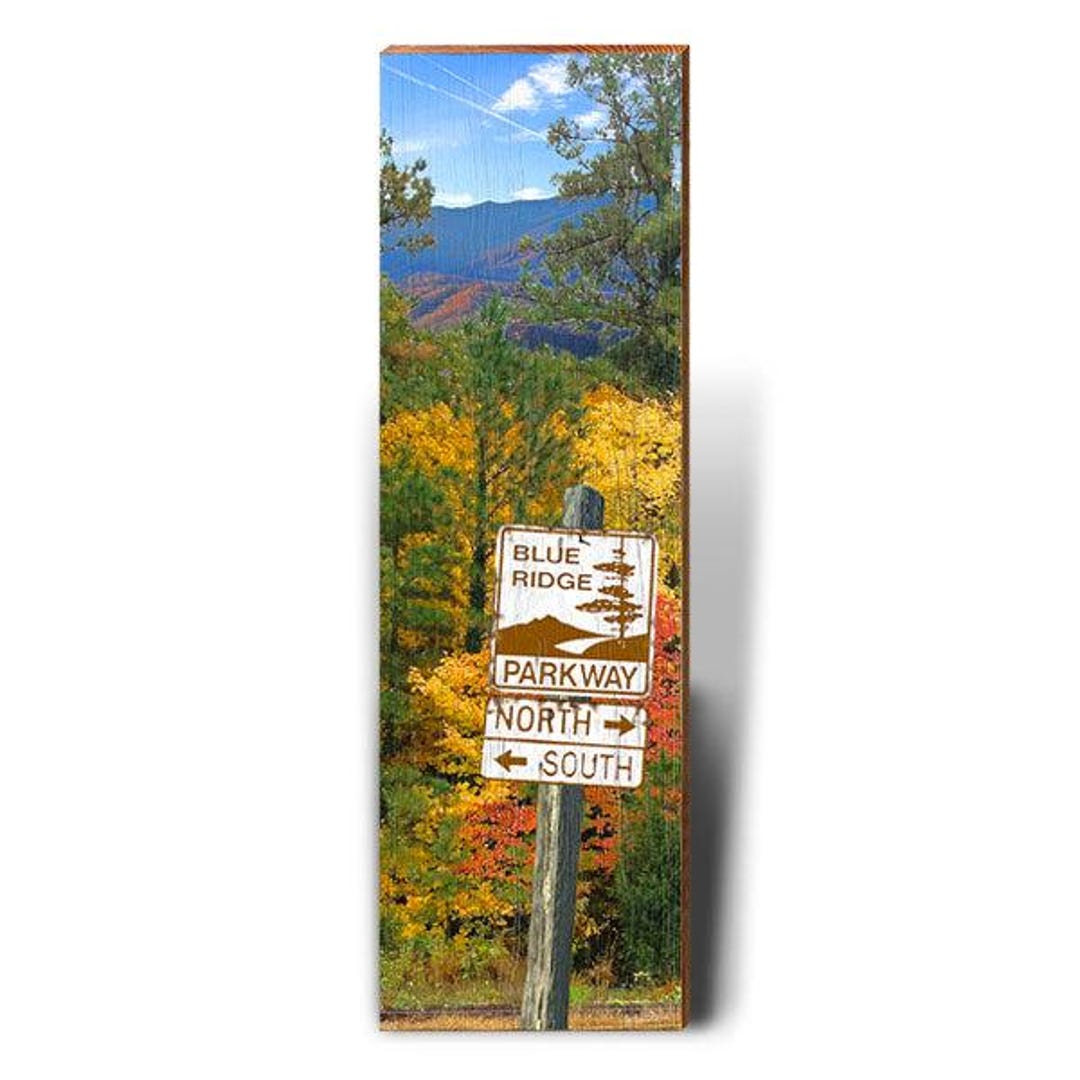 Blue Ridge Parkway Fall Foliage Directional Wooden Sign | Wall Art ...