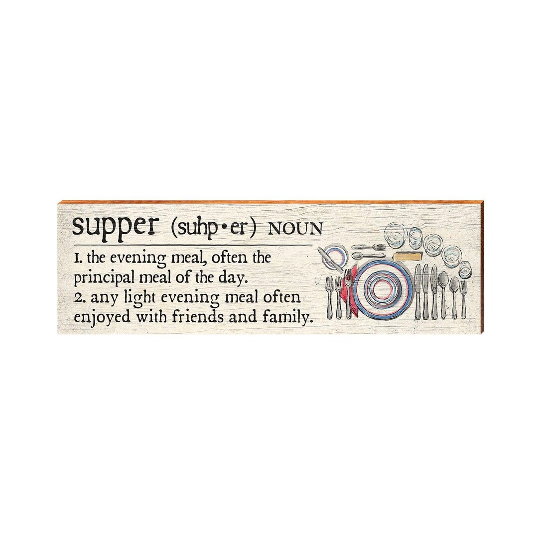 Supper Definition Wooden Sign | Wall Art Print on Real Wood | Home ...