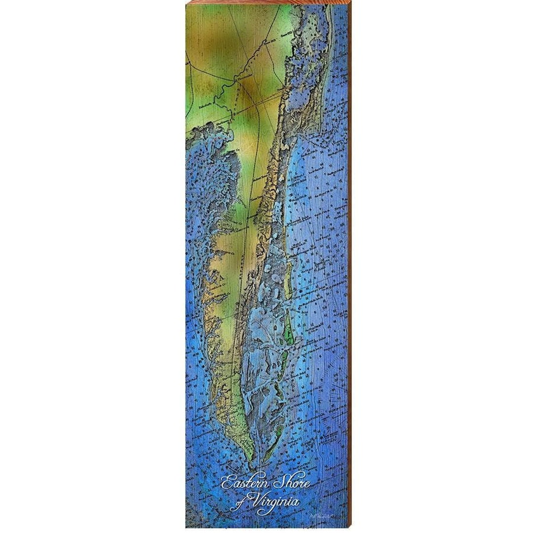 MILL WOOD ART Eastern Shore of Virginia Map Home Decor Art Print on ...
