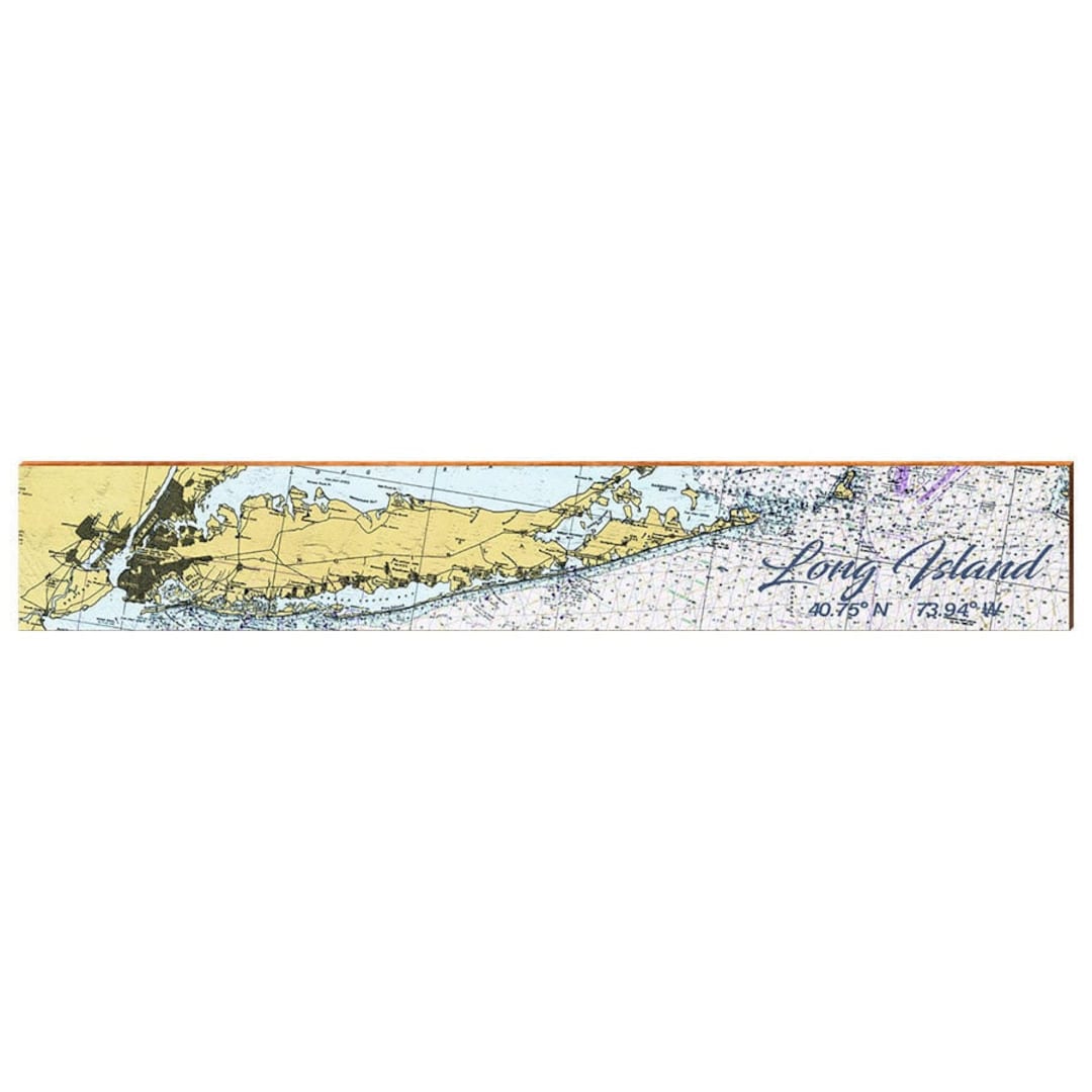 Long Island, Nueva York Mapa Letrero de madera / Impresión de arte de ...
