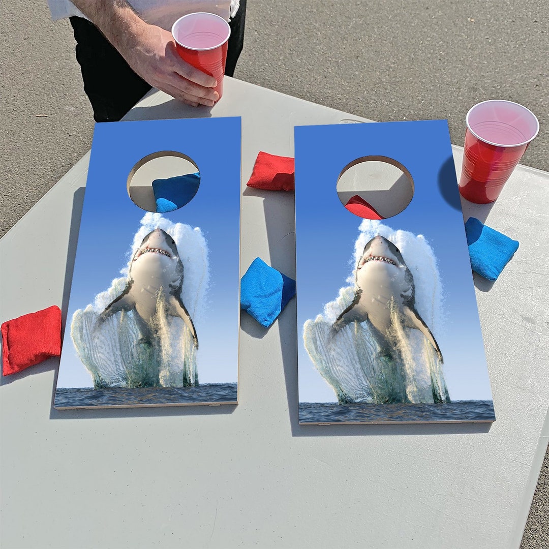 Shark Jump Fun Size Portable Mini Cornhole Game Indoor/outdoor - Etsy